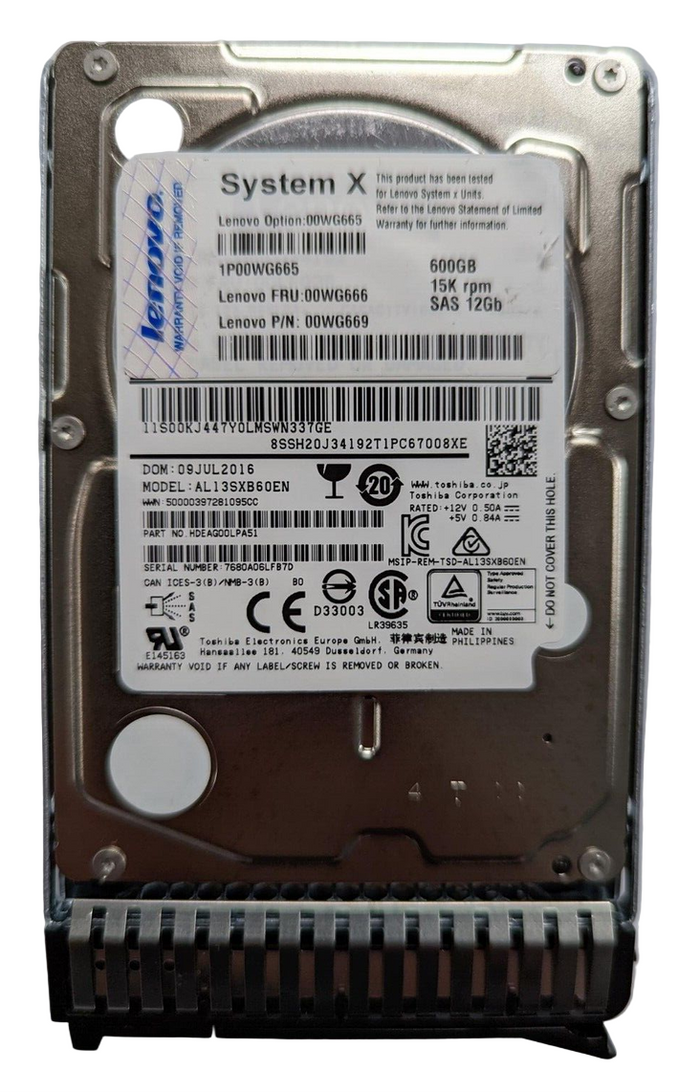 IBM 600GB 15K RPM 12Gbps 2.5" SAS Hard Drive | 00WG666 00WG665